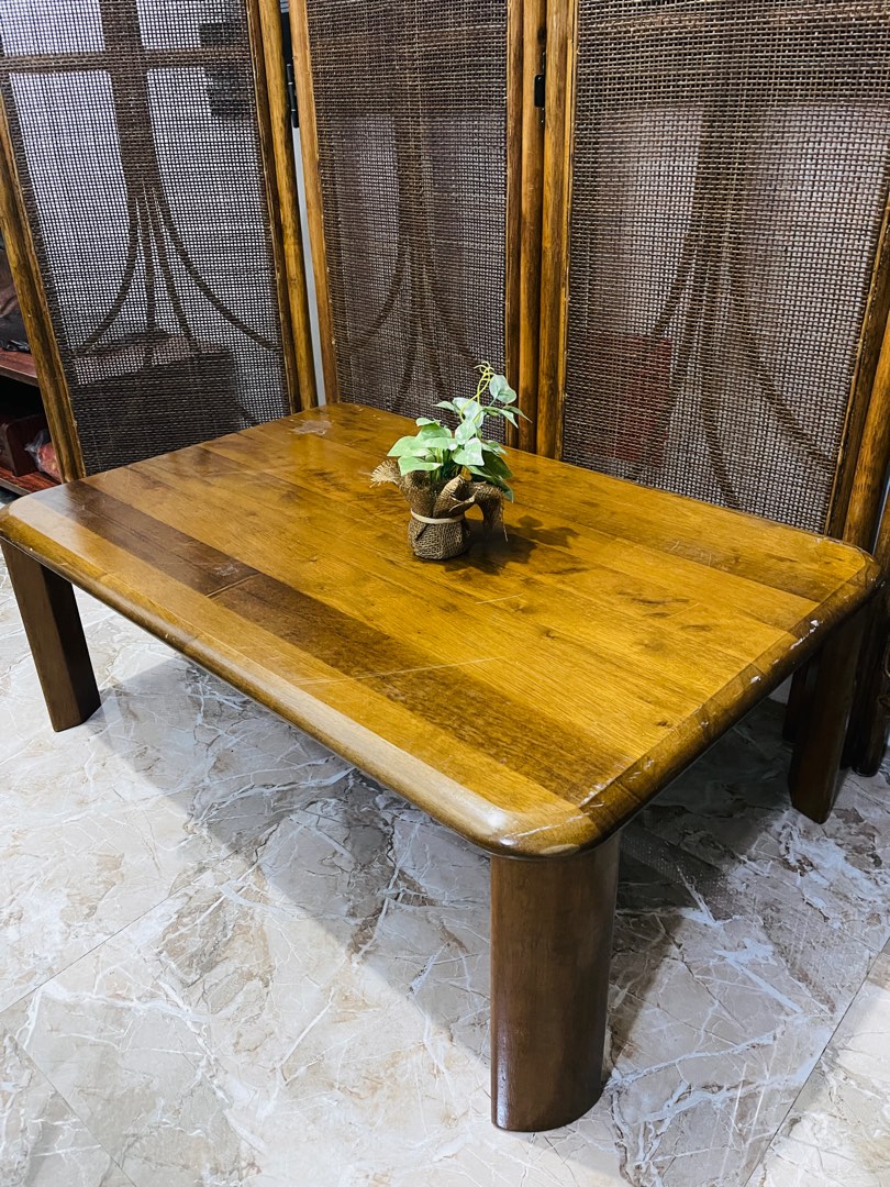 Japanese Rustic Solid Wood Dining Table, Furniture & Home Living ...