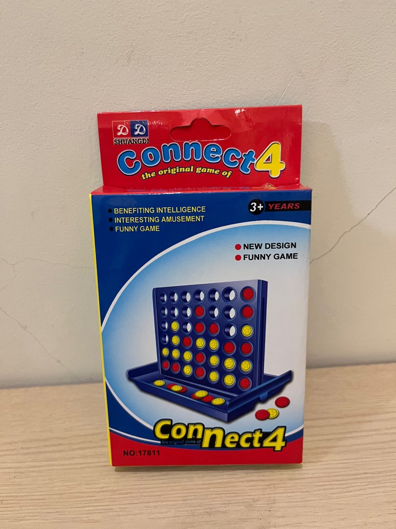 【全新】MINI Connect 4 迷你四子棋 四子連珠線桌遊, 書籍、休閒與玩具, 玩具、公仔、桌遊在旋轉拍賣
