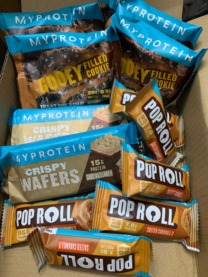 20 pieces Myprotein High Protein Snacks (Chocolate Cookie, Hazelnut ...