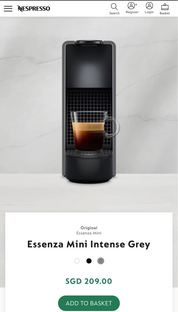 Nespresso Essenza Mini Intense Grey, TV & Home Appliances, Kitchen ...