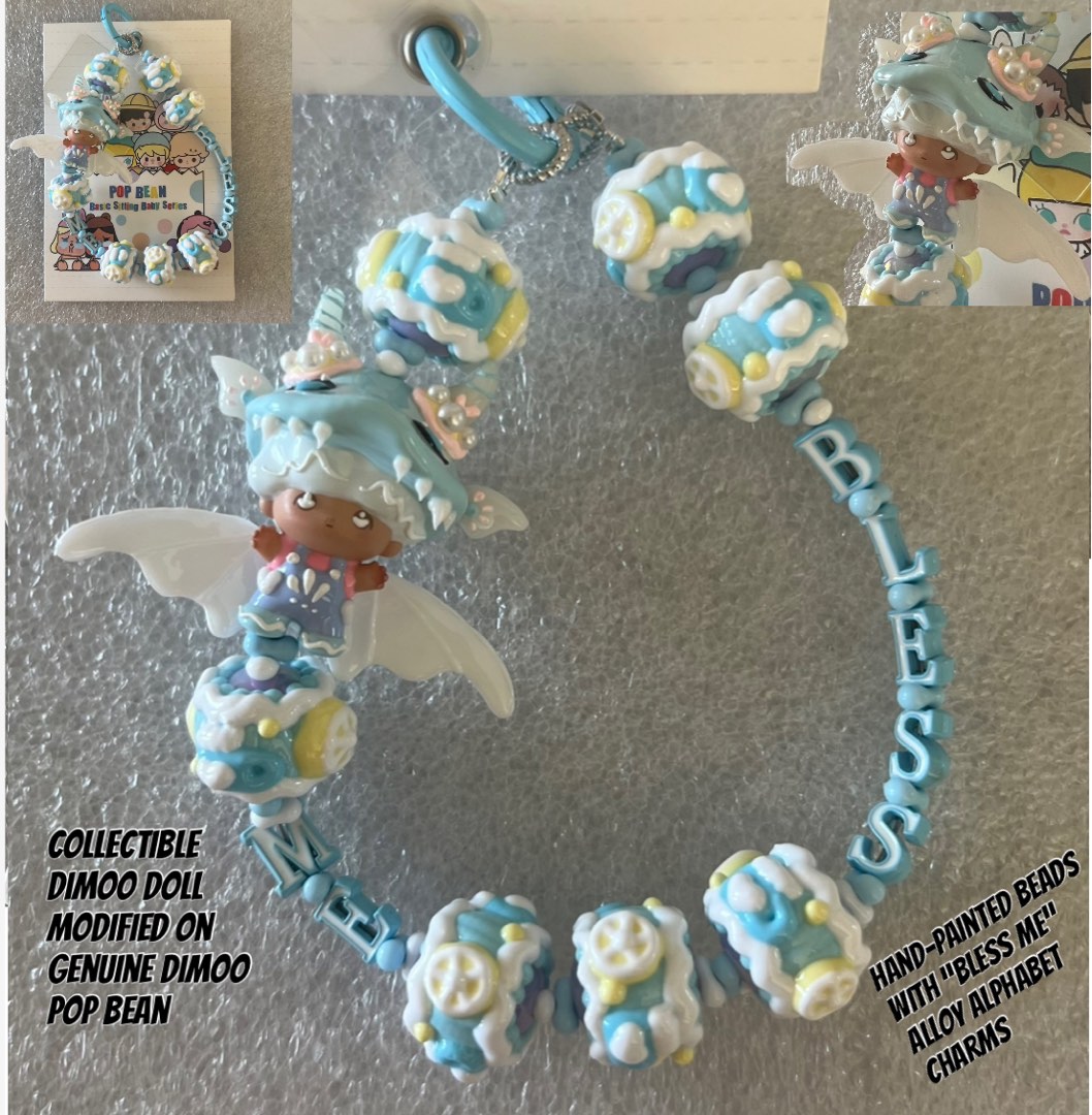 New genuine popmart Dimoo pop bean collectible handcrafted beaded Bag ...