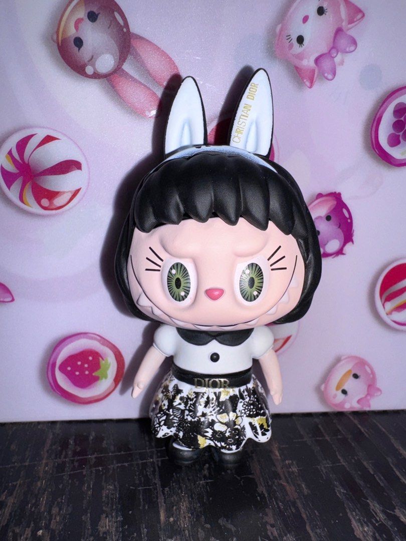 Popmart characters labubu display figurine in CD outfit, Hobbies & Toys ...