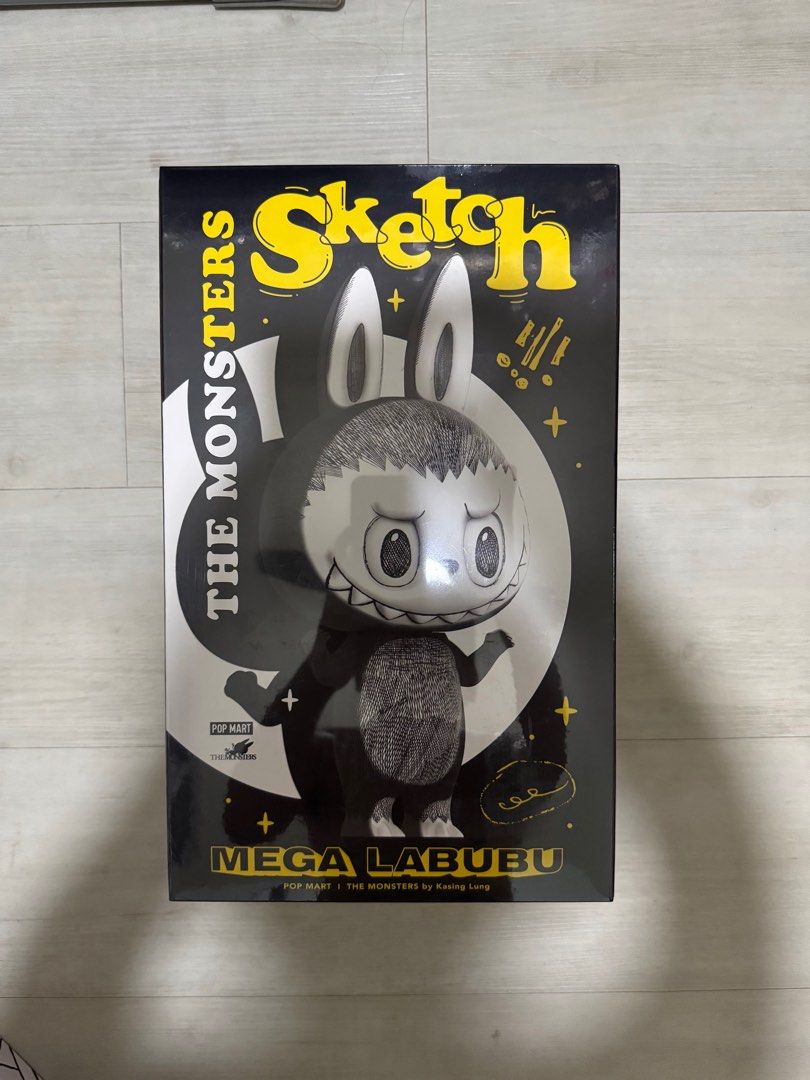 Popmart Mega Labubu 400% Sketch vinyl plush doll pop mart the monsters ...