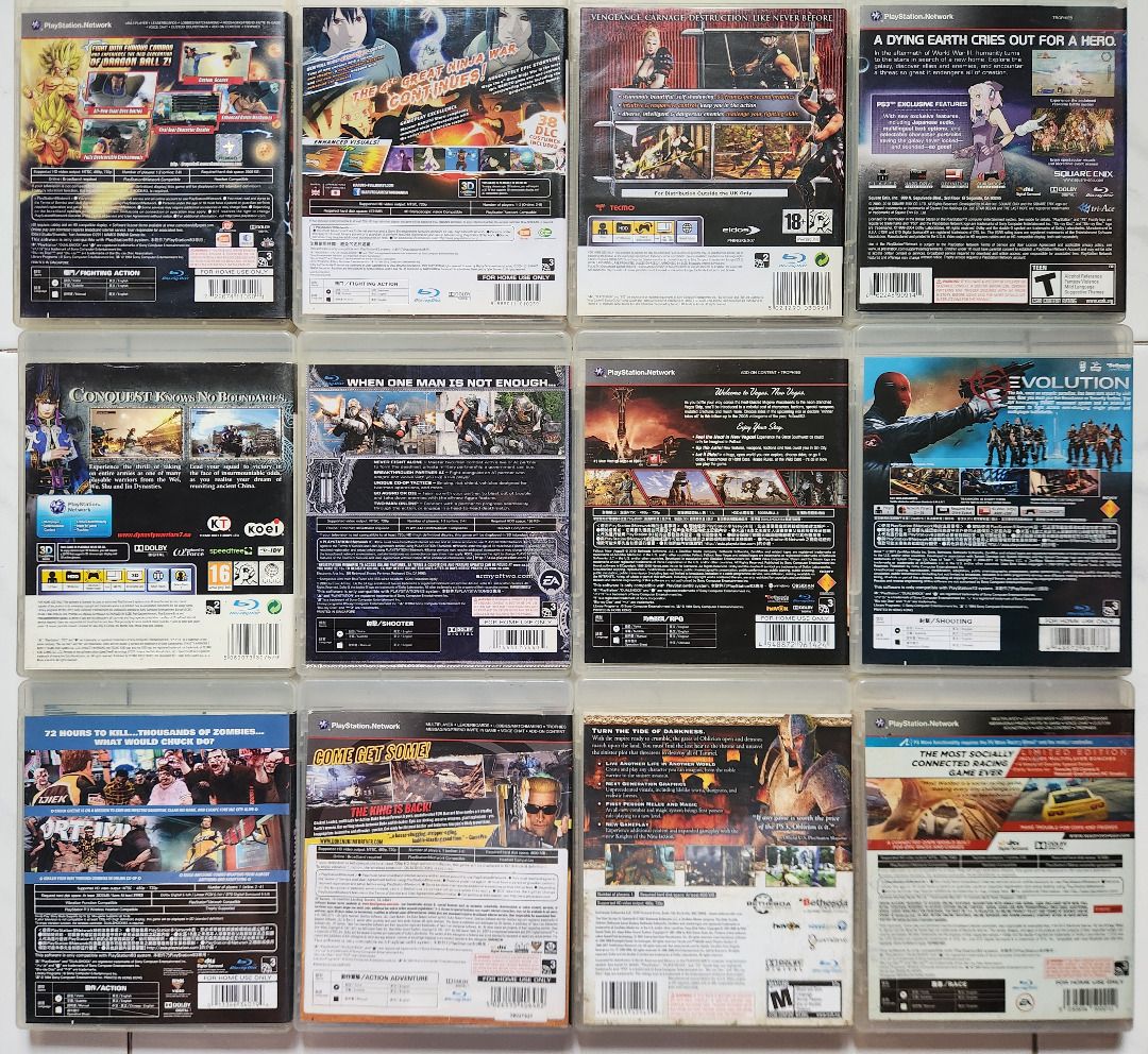 PS3 Games Dragonball Tenkaichi , Naruto Ninja Storm , Ninja Gaiden ...