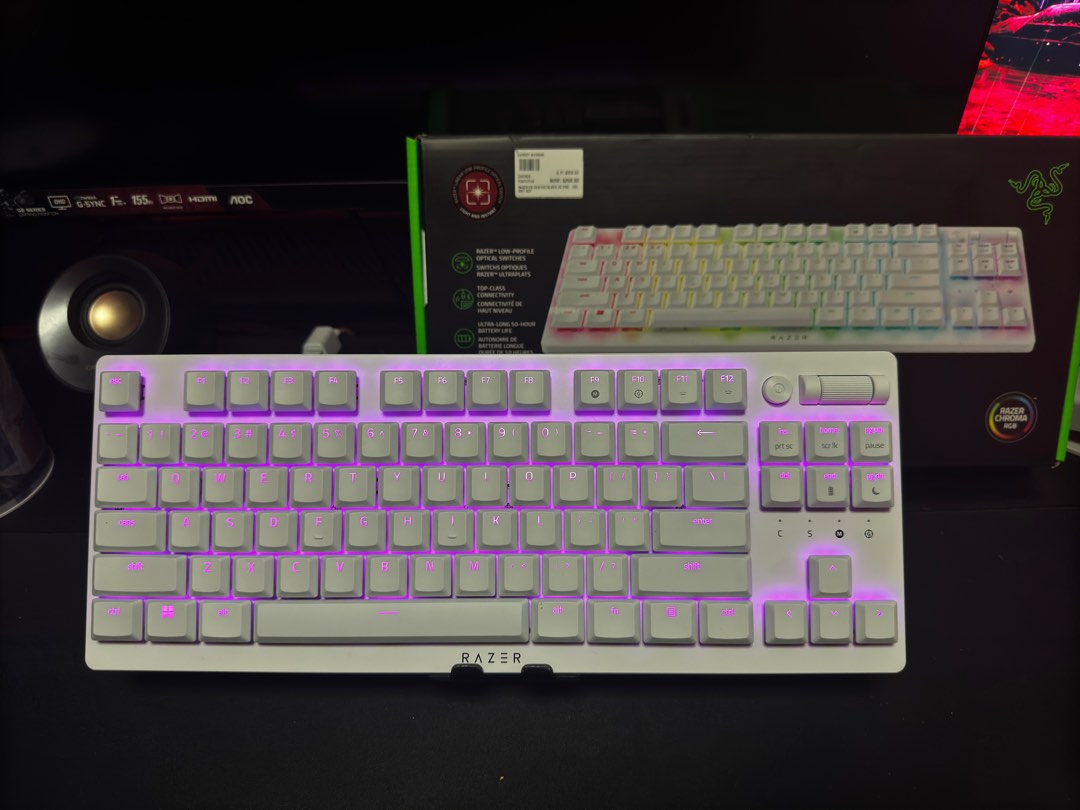 Razer Deathstalker V2 Pro Hyperspeed TKL Wireless Gaming Keyboard White ...