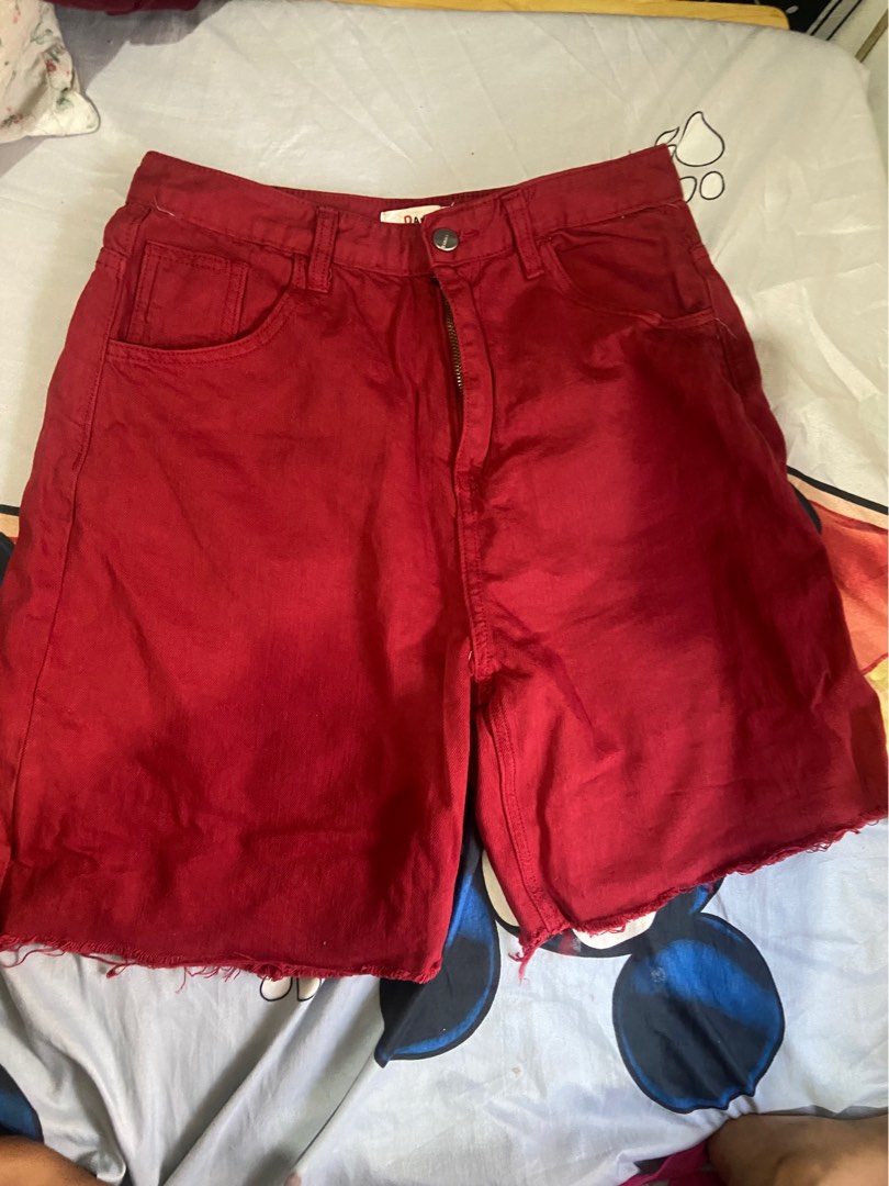 Red Jorts, Women's Fashion, Bottoms, Shorts on Carousell