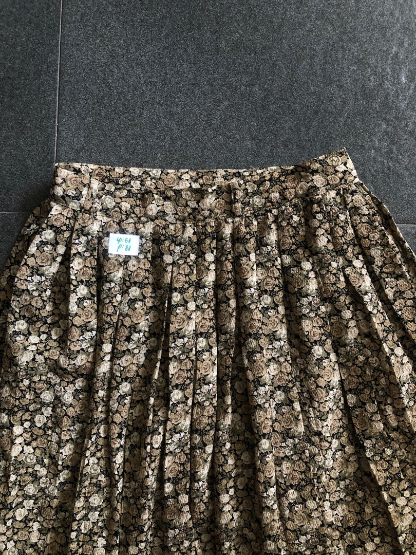 rok floral flower vintage / rok panjang vintage / vintage retro long ...