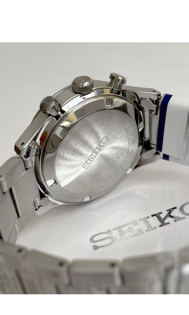 Seiko SSB419P1 Chronograph Black Date Dial Silver Steel Strap Watch for ...