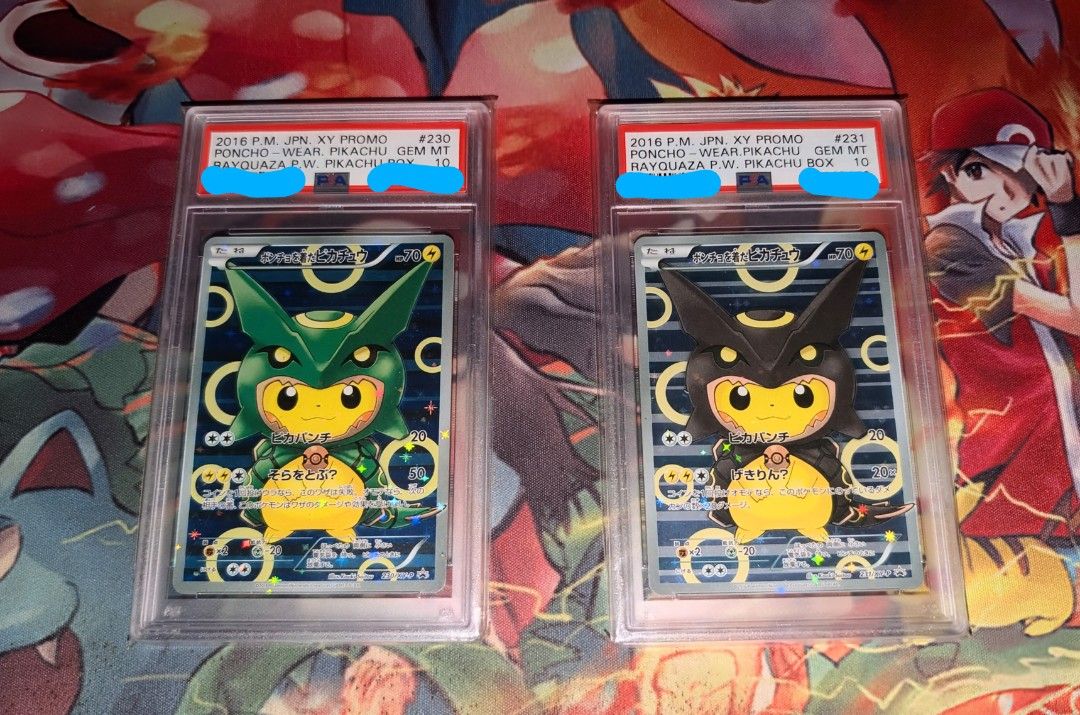 [Sequential] Poncho Wearing Pikachu Rayquaza Promo PSA 10 #230 #231 XY ...
