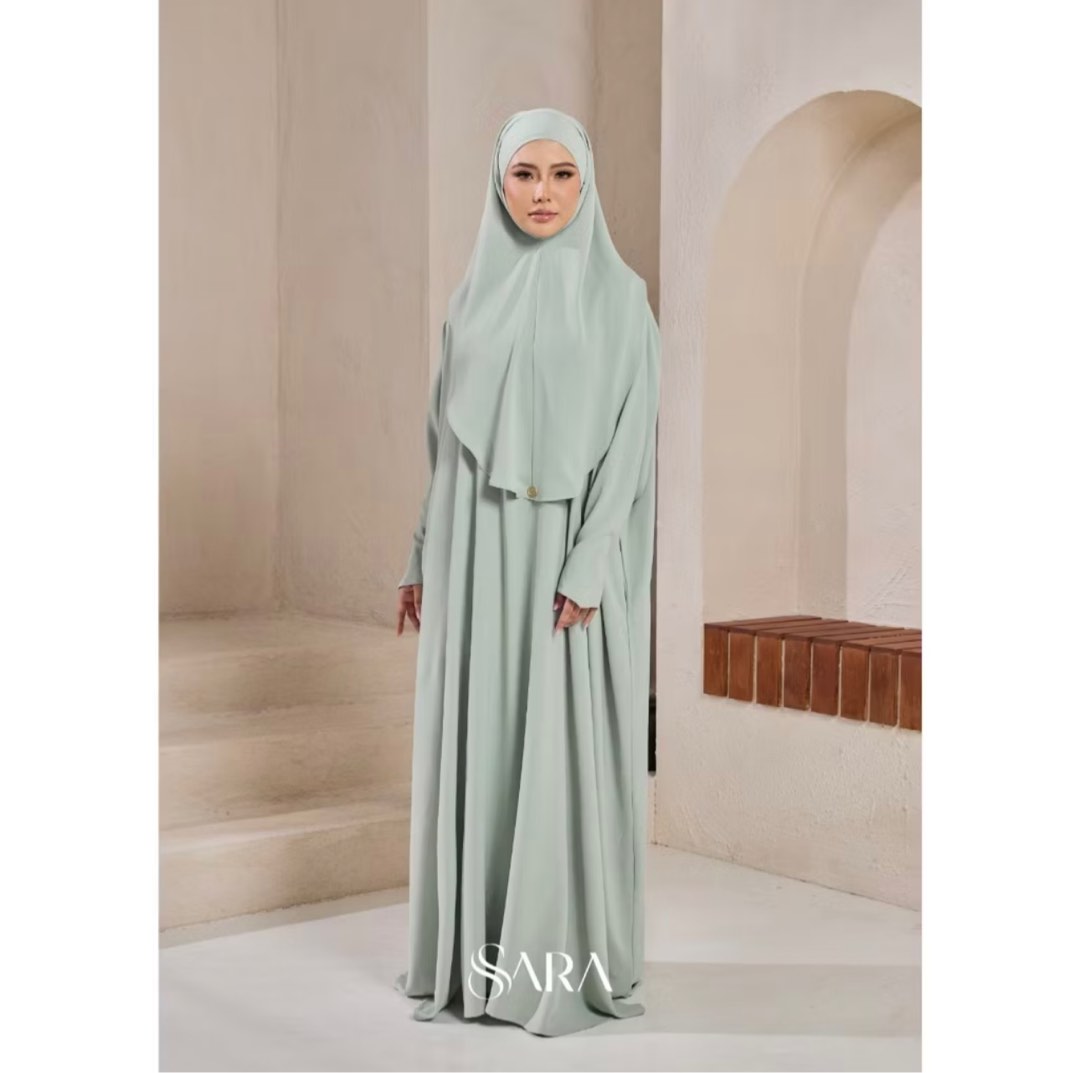Set Qayla Mini Khimar by Sara Official, Women's Fashion, Muslimah ...