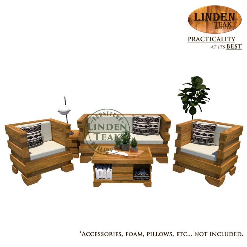 Solid Teak Wood New Cube Sofa Set Furniture, Furniture & Home Living ...