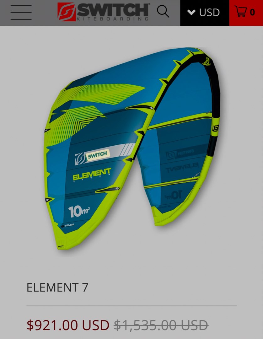 Switch 14m kitesurfing Kite kiteboarding, Sports Equipment, Other ...