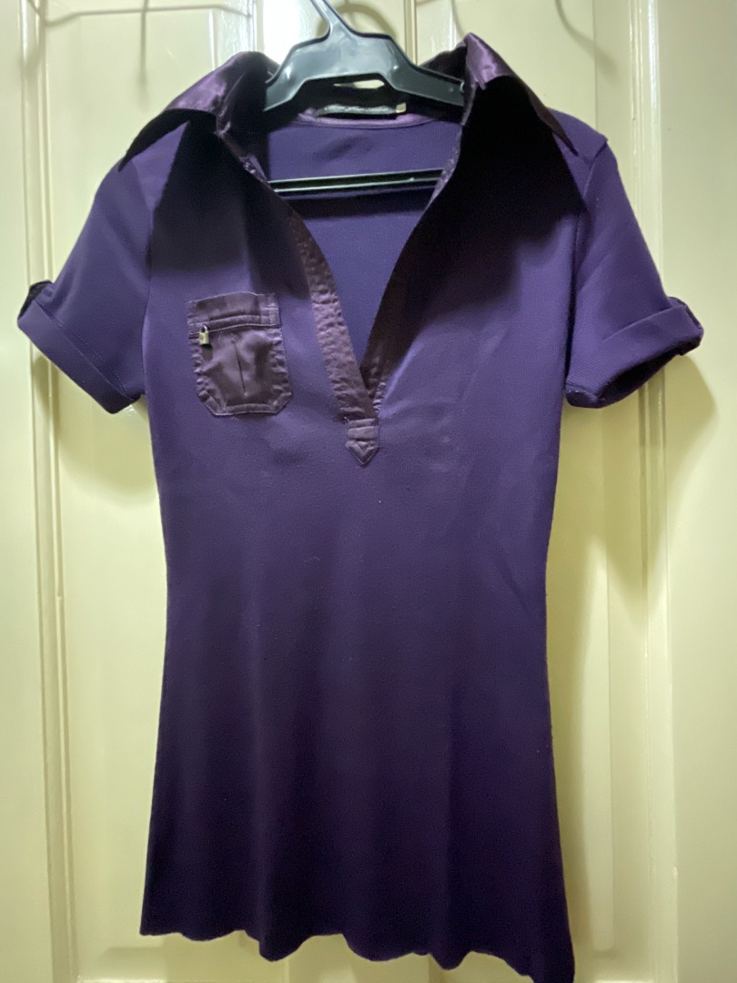 TEA FOR TWO Violet Polo Shirt, Women's Fashion, Tops, Blouses on Carousell