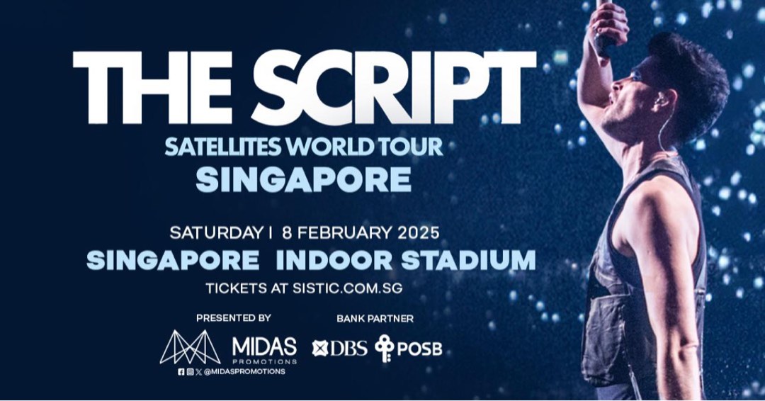 The Script concert ticket, Tickets & Vouchers, Event Tickets on Carousell
