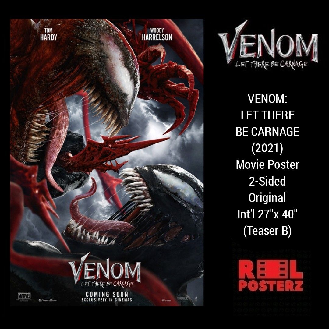 VENOM: LET THERE BE CARNAGE (2021) Movie Poster 2-Sided Original International 27"x 40" (Teaser ...