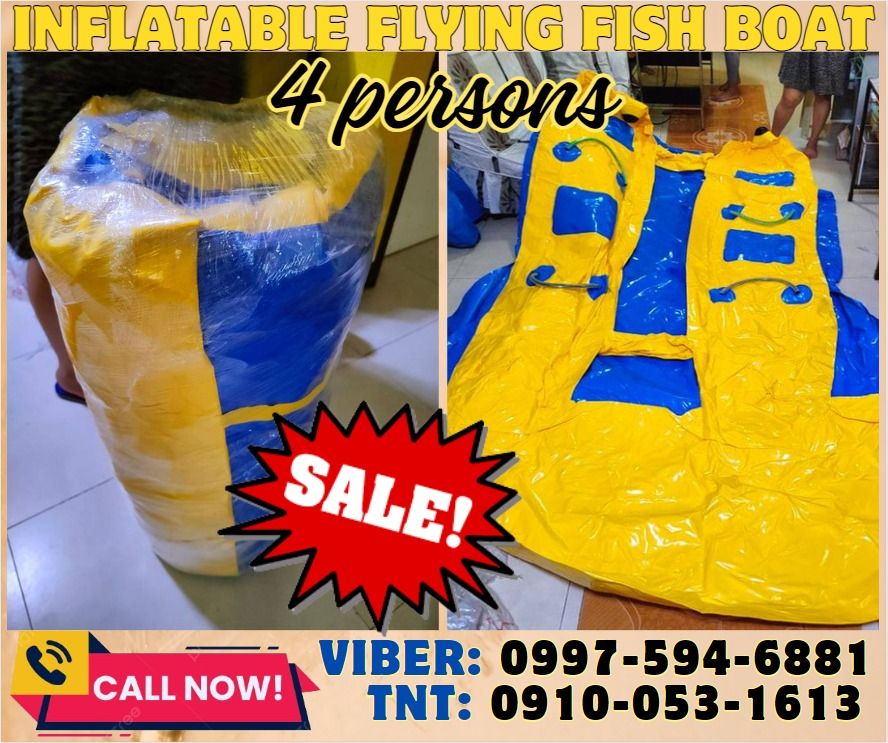 Water Games Flying Fish Inflatable Boat Good for 4 Pax, Sports ...