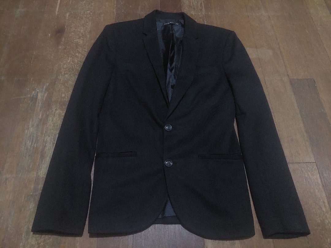 Zara Man 'Basic' Blazer, Black (PICKUP OR MEETUP ONLY), Men's Fashion ...