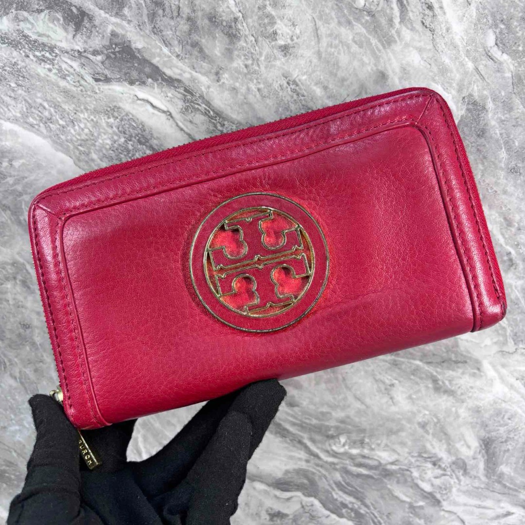 257001022 TORY BURCH SLG WALLET LONG RED, Women's Fashion, Bags ...