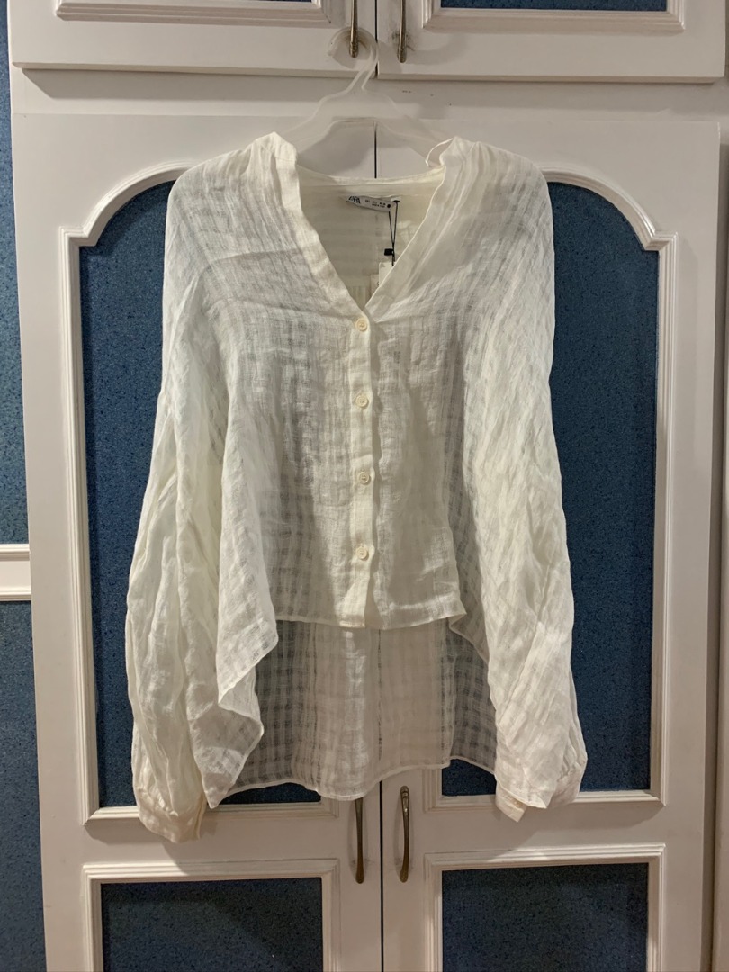 AUTHENTIC ZARA SHEER TOP, Women's Fashion, Tops, Longsleeves on Carousell