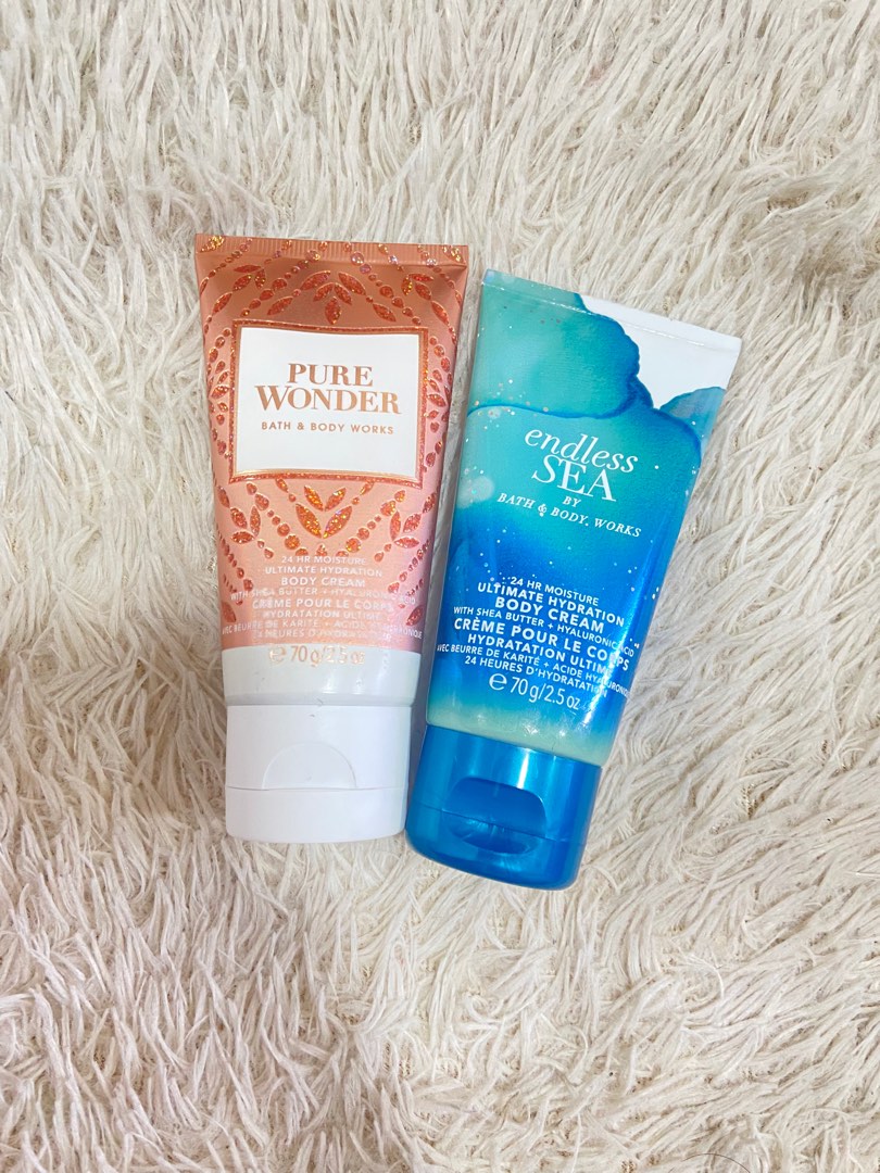 BATH & BODY WORKS TRAVEL BODY CREAM PURE WONDER/ENDLESS SEA, Luxury ...