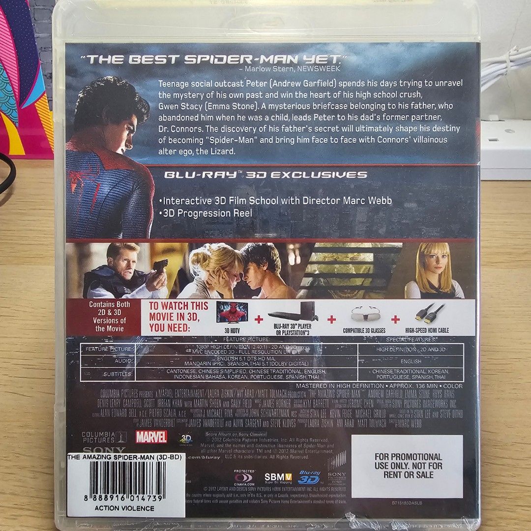 Blu-Ray- The Amazing Spider-Man In 3D, Hobbies & Toys, Music & Media ...