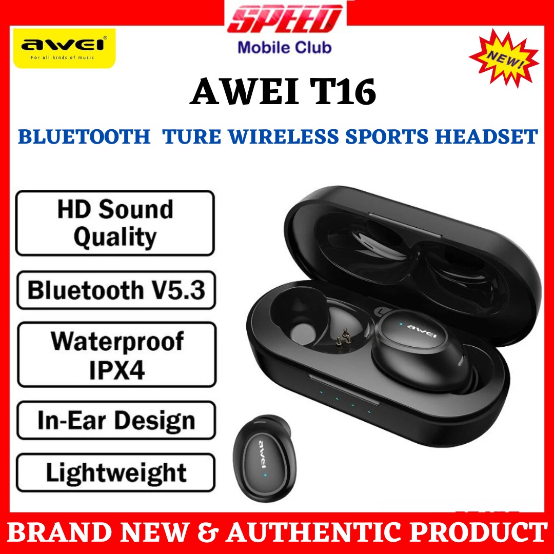Brand New Awei T16 Bluetooth Ture Wireless Sports Earbuds | Same Day ...
