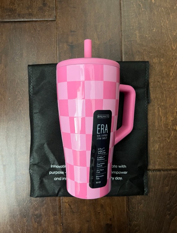 brumate krista horton holiday era 30oz pink checker straw tumbler brand ...