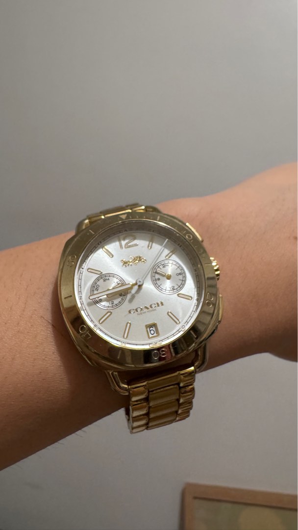 Coach Tatum Silver-tone dial gold ladies watch, Women's Fashion ...