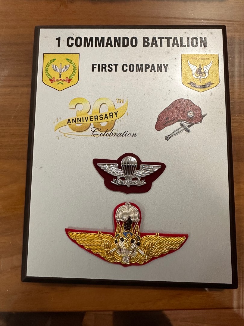 Commando 30 anniversary plaque with Thai and Singapore Airborne wings, Hobbies & Toys ...