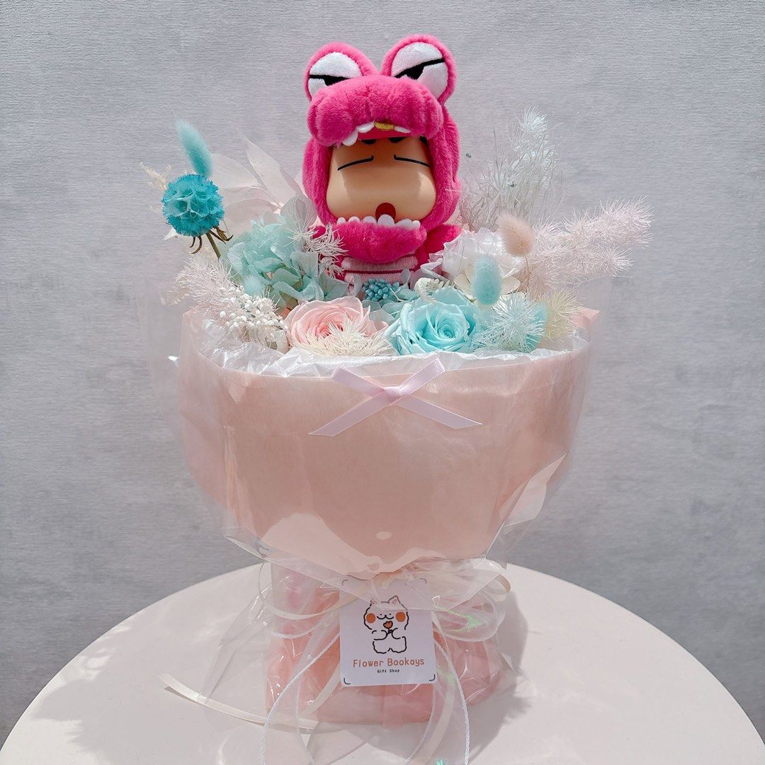 Crayon Shinchan La Bi Xiao Xin Preserved Flower Bouquet Toptoy Blind ...