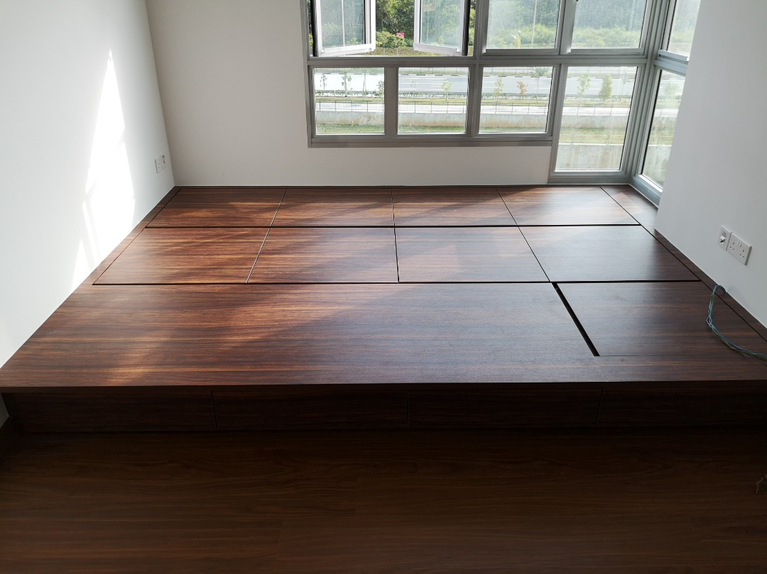 Custom size Platform bed with storages that matches the shape of your ...