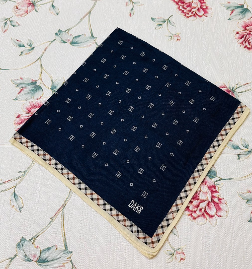 DAKS Cotton Handkerchief, Men's Fashion, Watches & Accessories, Scarves ...