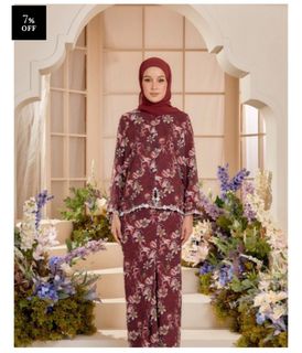 ZALIA Asymmetrical Kurung Baju Raya 2025, Women's Fashion, Muslimah ...