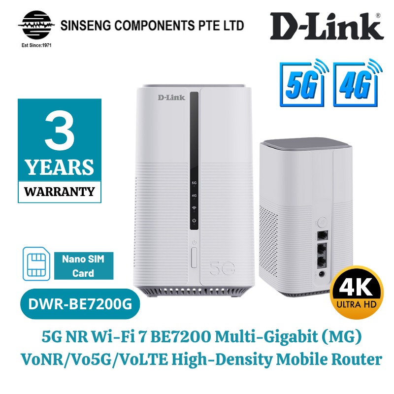 [PROMO] D-Link 5G Sim Router with Telephone Port DWR-BE7200G 5G NR WiFi ...