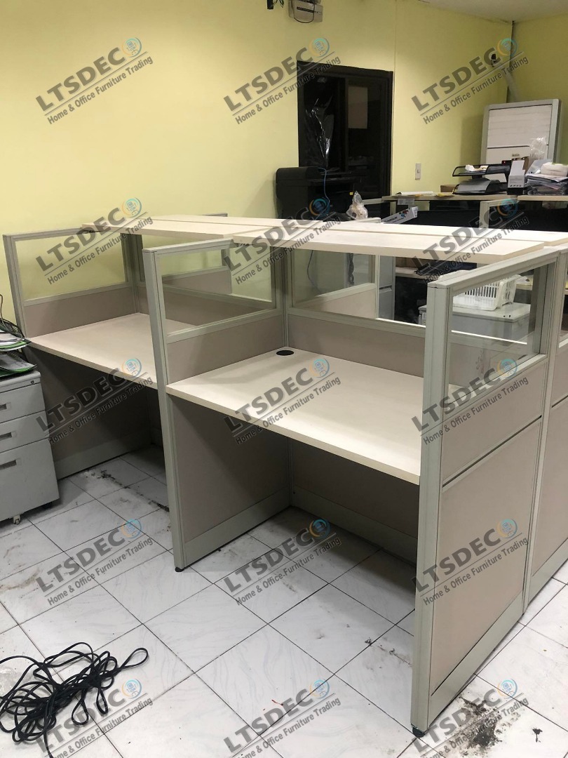 FACE TO FACE WORKSTATION CUBICLE WITH GLASS | OFFICE PARTITION | OFFICE FURNITURE, Furniture ...