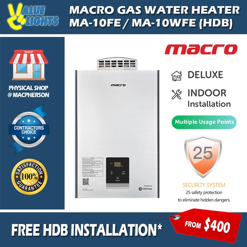 [Free Installation] Macro Smart Gas Water Heater MA-10FE | MA-10WFE ...