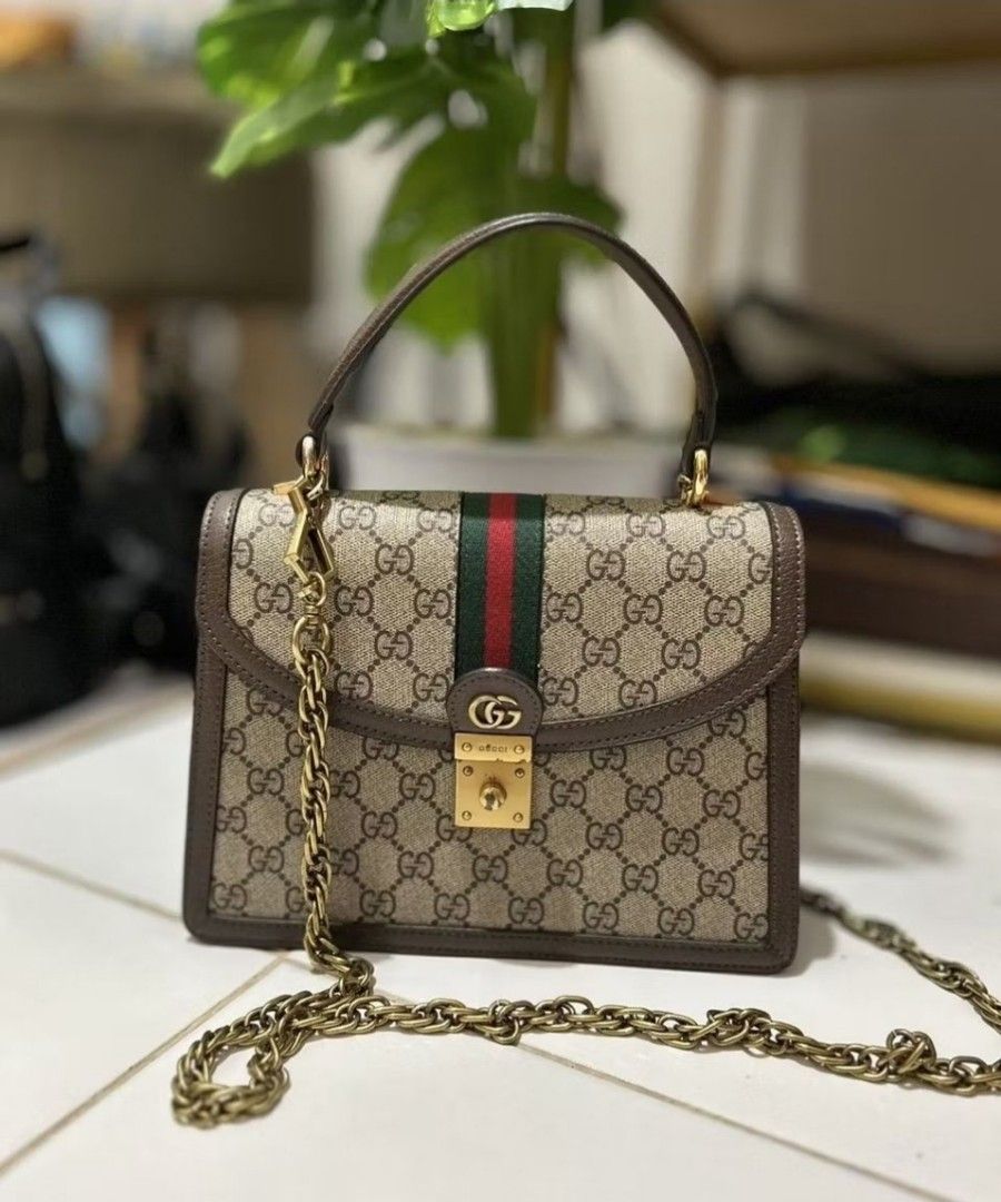 GUCCI OPHIDIA SMALL TOP HANDLE BAG, Barang Mewah, Tas & Dompet di Carousell