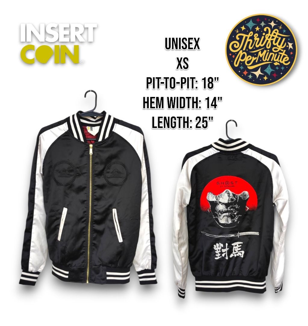 Insert Coin The Ghost Of Tsushima Embroidered design bomber jacket, Men ...