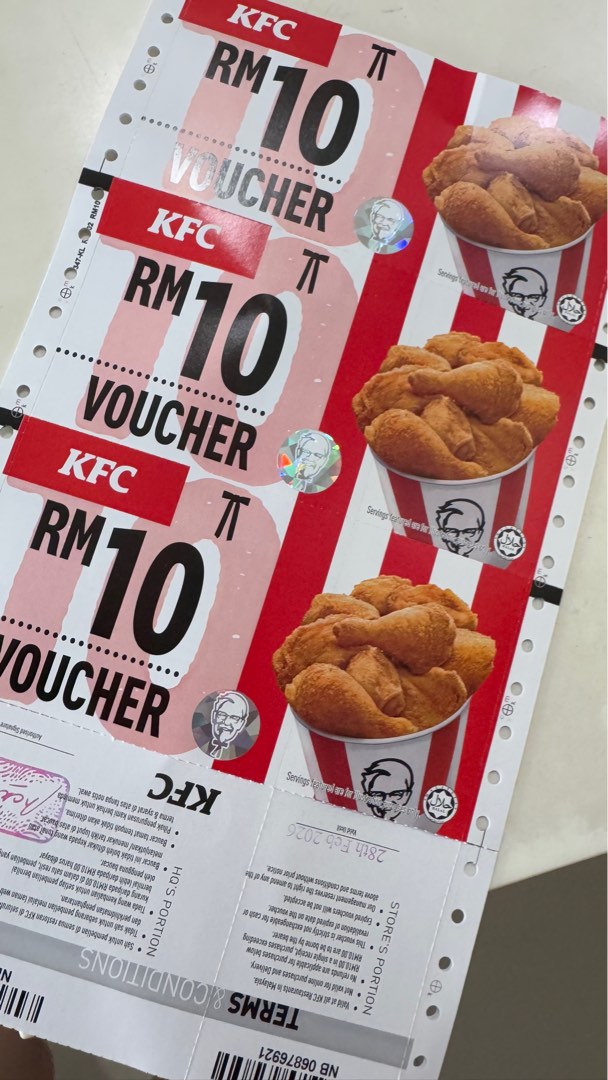 KFC RM180 voucher (expired Feb 2026), Tickets & Vouchers, Vouchers on ...