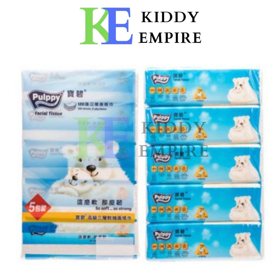 [Kiddy Empire] PULPPY 3-Ply Soft Pack Facial Tissue 5s *FREE DELIVERY ...