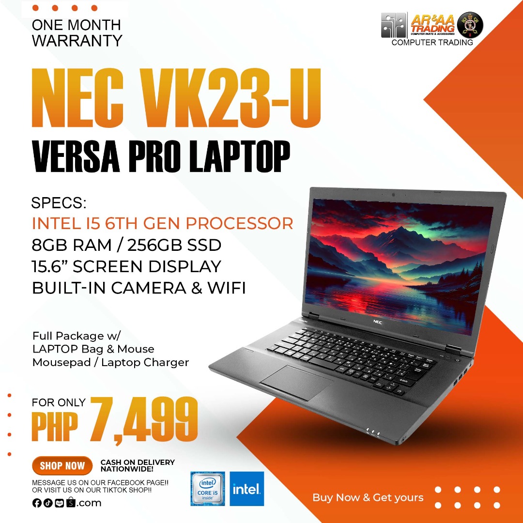 Laptop NEC VK23-U I5 6TH GEN 8GB 256GB 15.6'', Computers & Tech, Laptops & Notebooks on Carousell