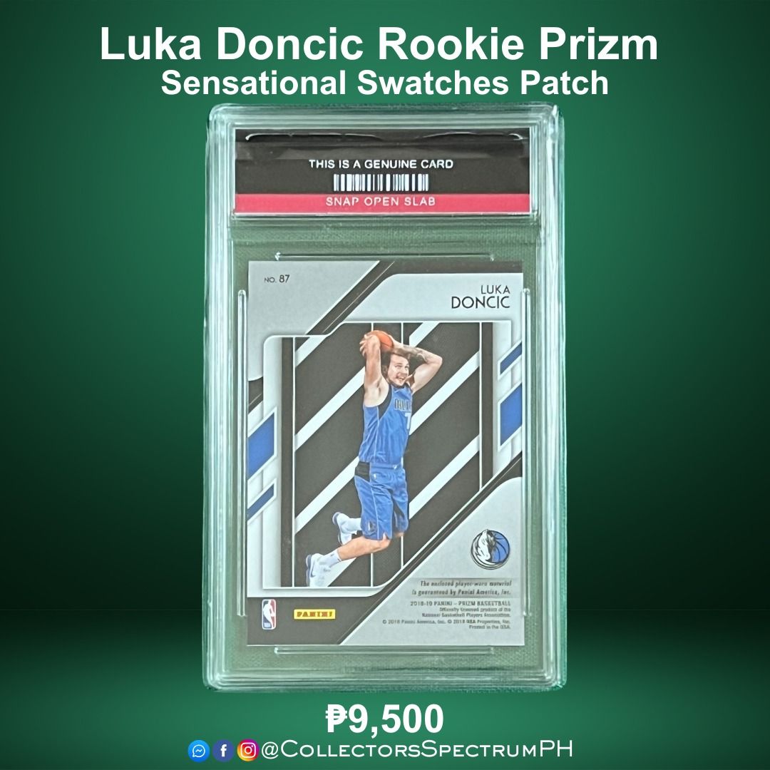 Luka Doncic Rookie Prizm #87 Patch Sensational Swatches w/ Free Slab ...