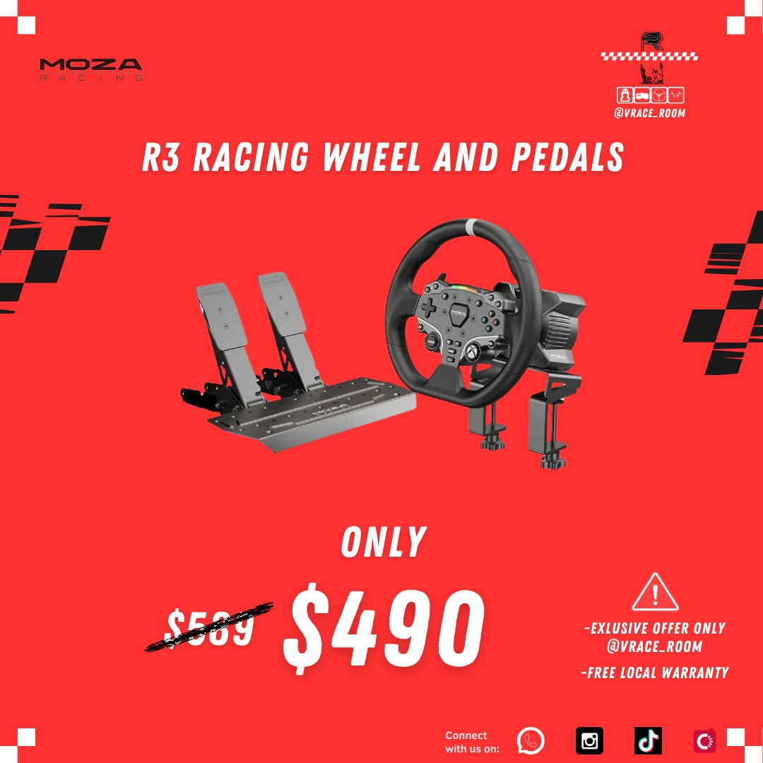 MOZA R3 RACING WHEEL BUNDLE, Video Gaming, Video Game Consoles, Others ...