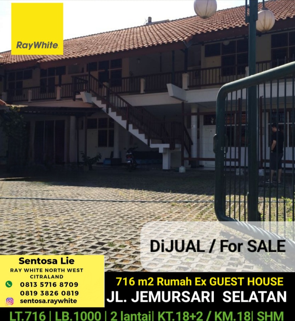 Murah 716 M2 Rumah Usaha Ex Guest House Jemursari Selatan Surabaya Bisa ...