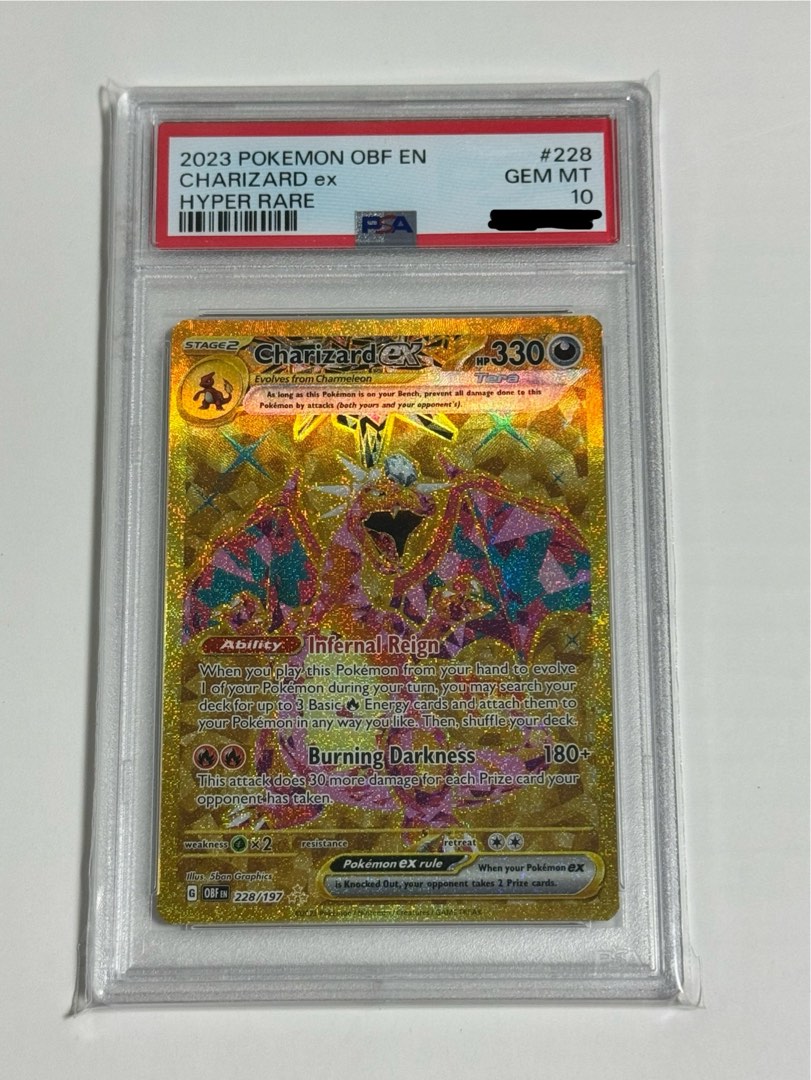 Pokemon Charizard ex gold Obsidian Flames PSA 10, Hobbies & Toys, Toys ...