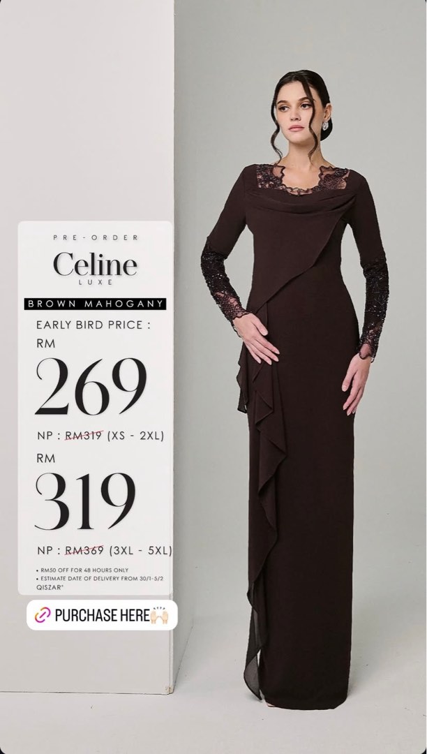 Qiszar Celine Timeless Raya 2025, Women's Fashion, Dresses & Sets ...