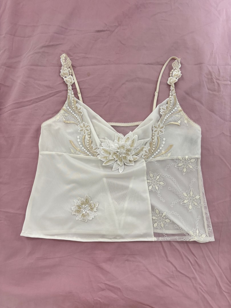 RARE vintage sheer top, Women's Fashion, Tops, Sleeveless on Carousell