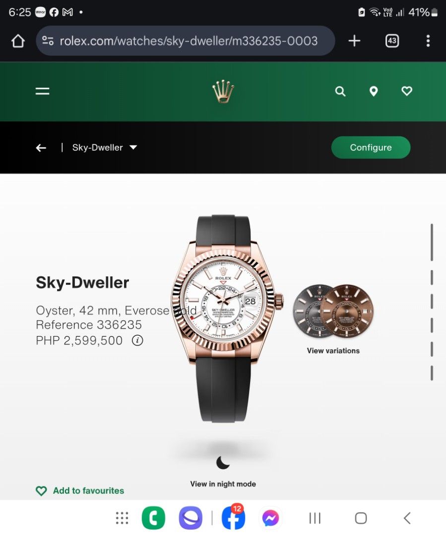 Rolex Sky Dweller 42mm 18k Rose Gold in Ivory White Dial 2024 Full Set ...