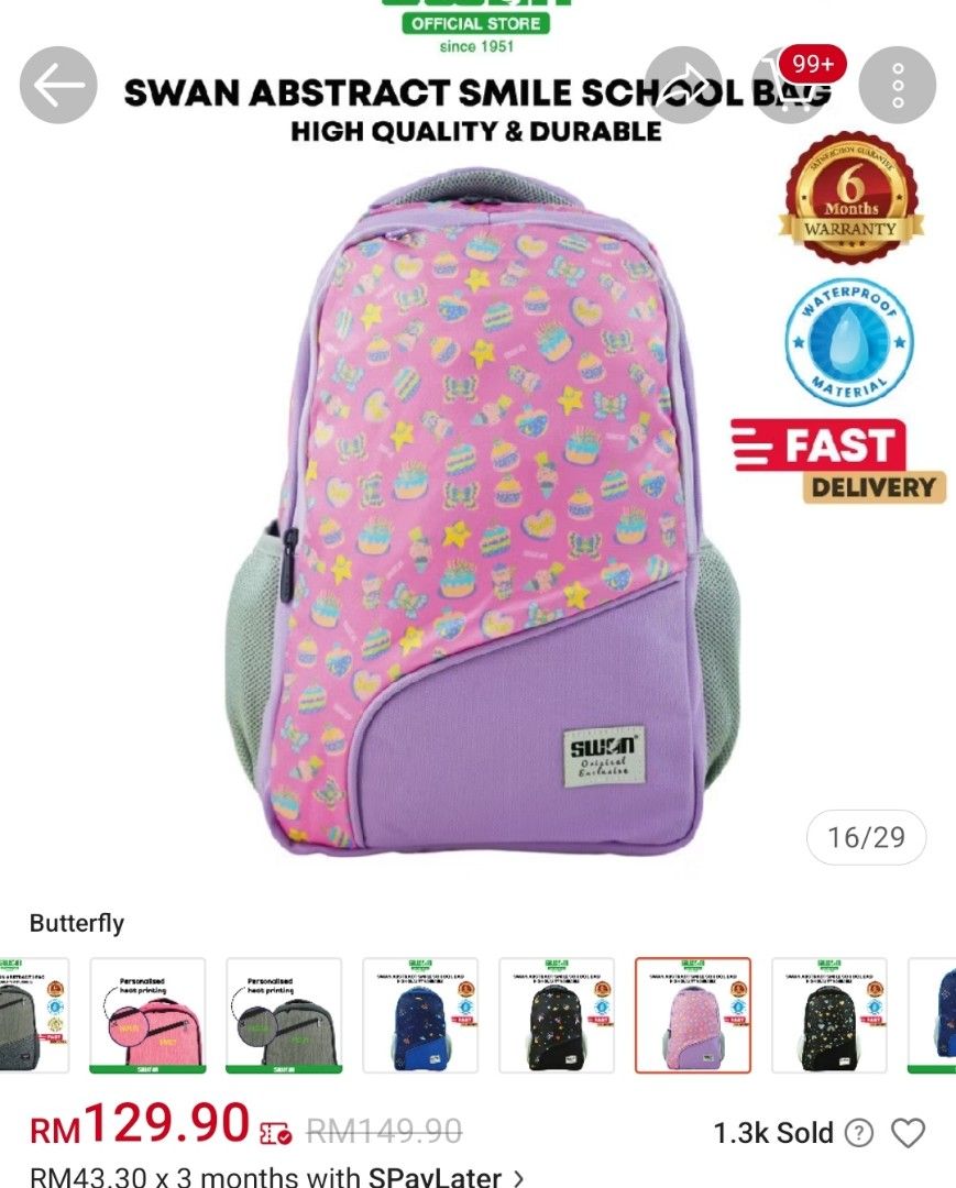 School bag, brand swan. Original., Babies & Kids, Babies & Kids Fashion ...