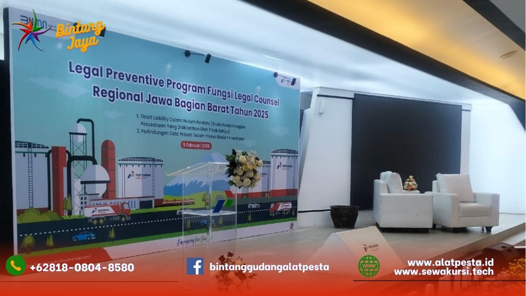 Sewa Backdrop Event PERTAMINA Senin Jakpus 0818-0804-8580, Perabotan ...